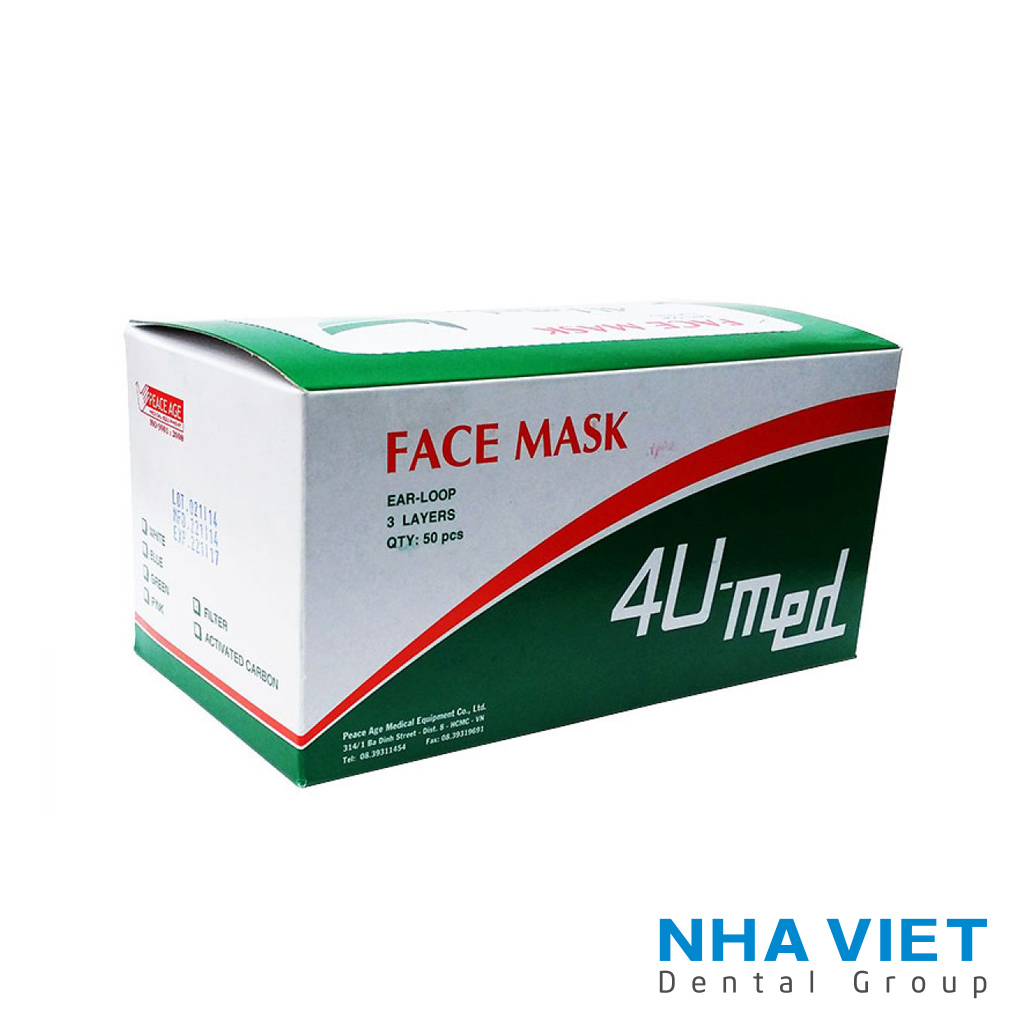 Khẩu trang y tế Face Mask 4U Med 3 lớp | Nha Việt Dental